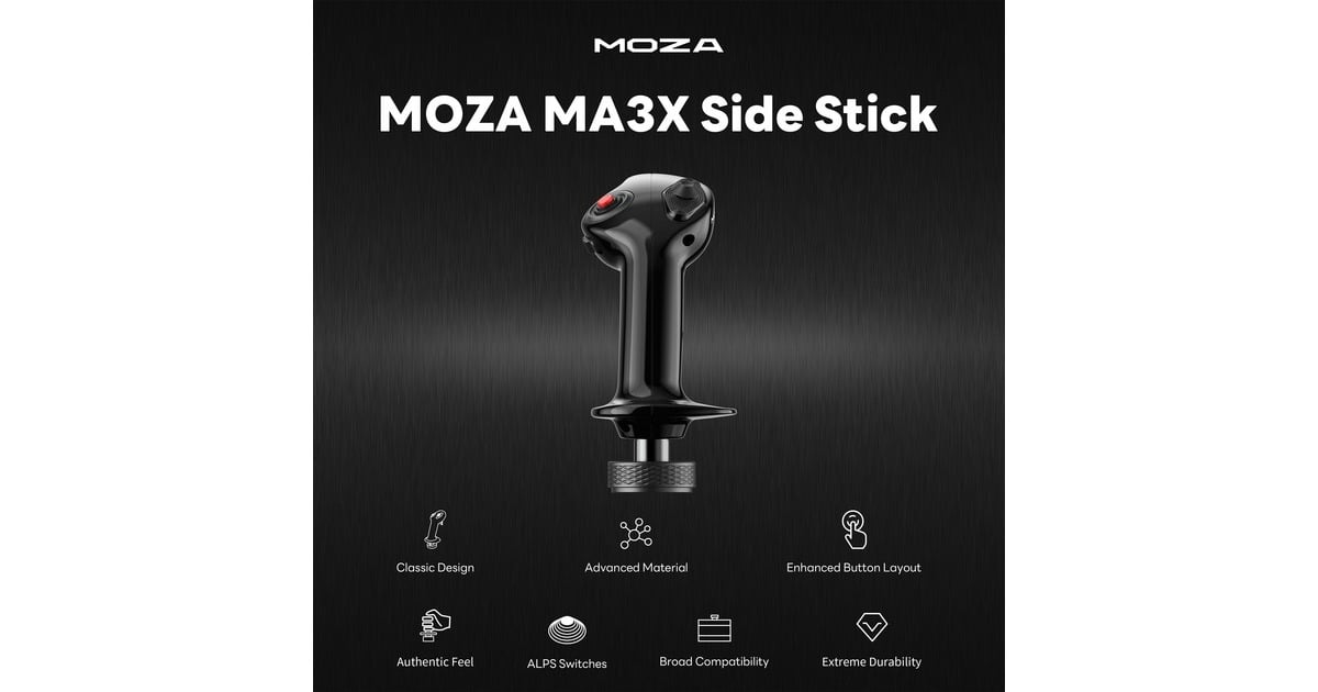 MOZA Racing MA3X Side Stick joystick Zwart