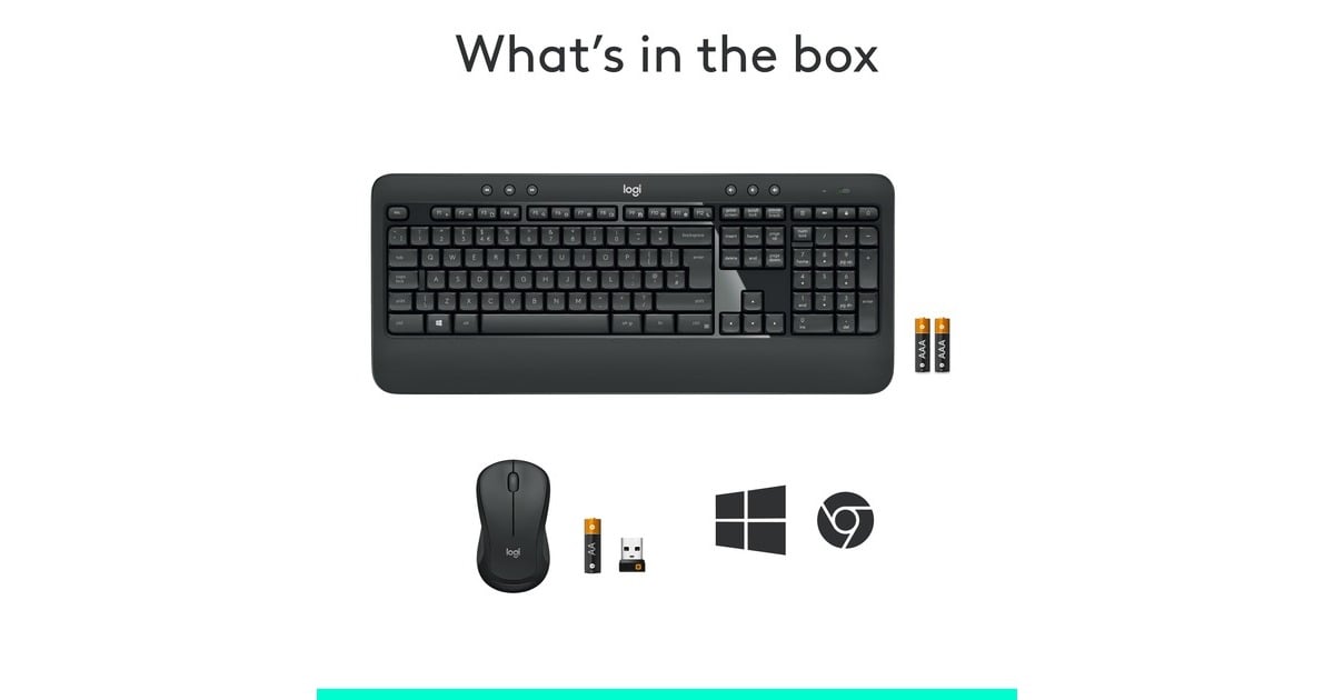 Logitech MK540 Advanced - Draadloze toetsenbord- en muiscombinatie, desktopset Donkergrijs, EU ...