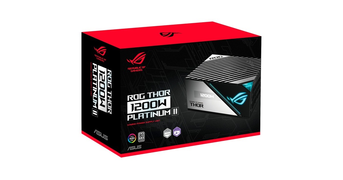 ASUS ROG THOR 1200P2 GAMING, 1200 Watt voeding Zwart, 8x PCIe ...