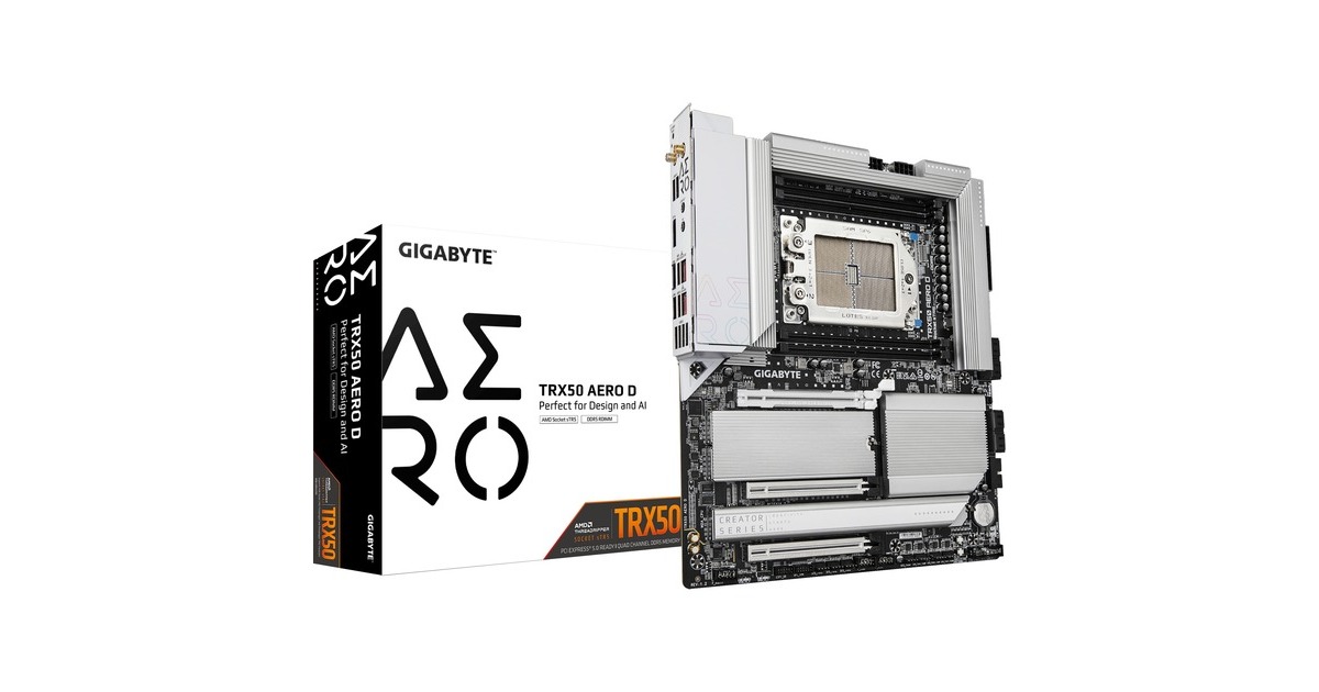 GIGABYTE TRX50 AERO D socket sTR5 moederbord RAID, 10GB-LAN, 2,5GB-LAN ...