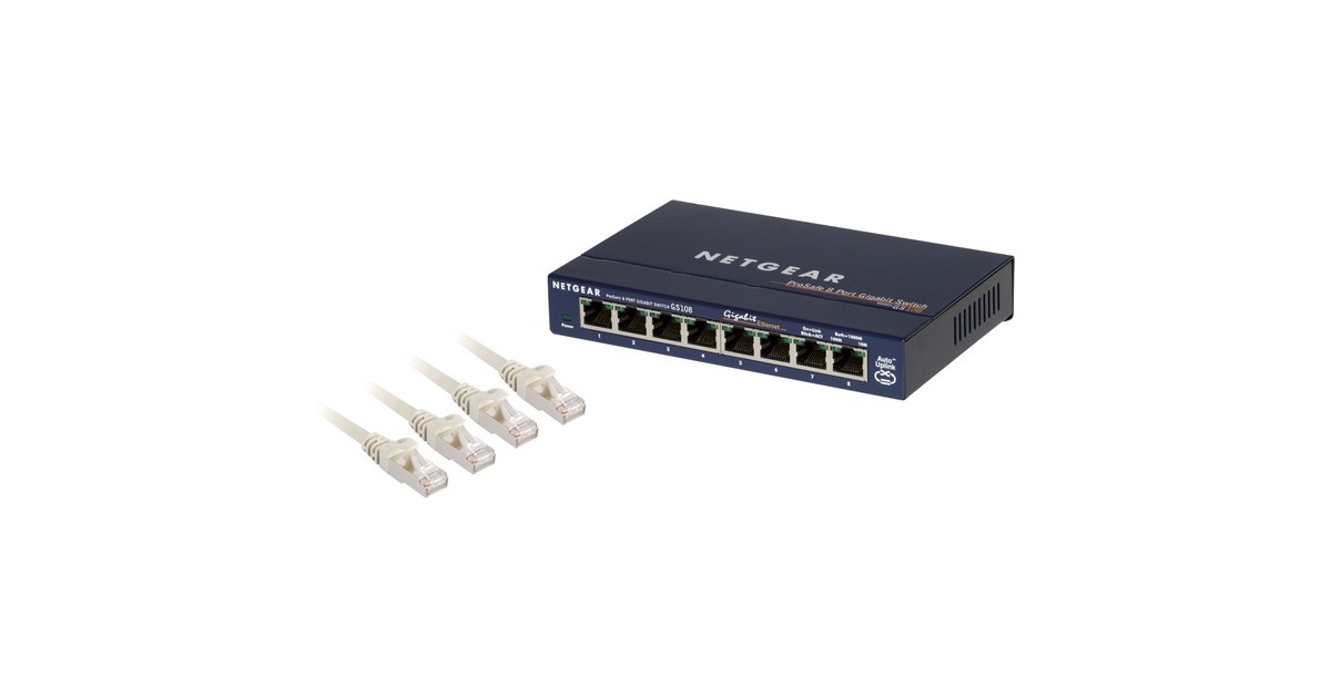 NETGEAR GS108 switch Blauw, Retail