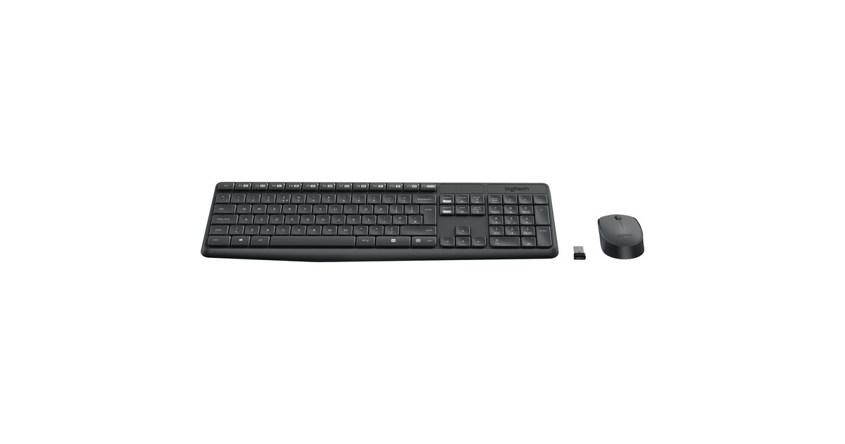 Logitech MK235 Draadloze toetsenbord en muis, desktopset BE Lay-out